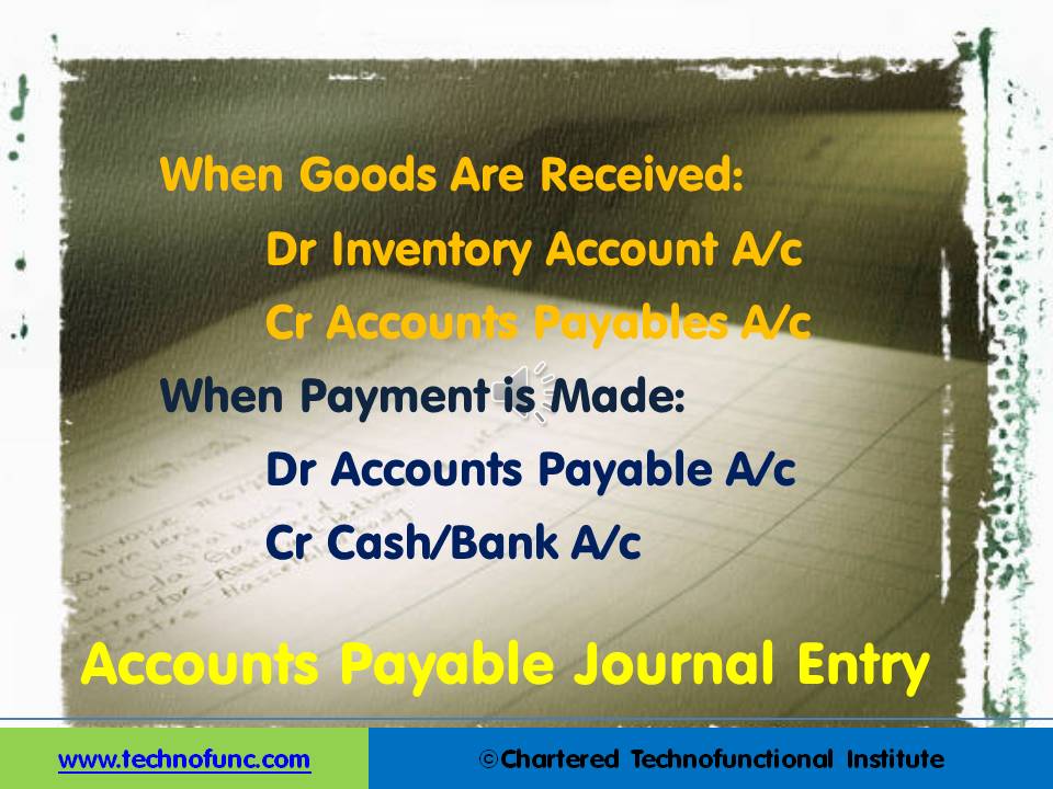 TechnoFunc Accounts Payable Journal Entry